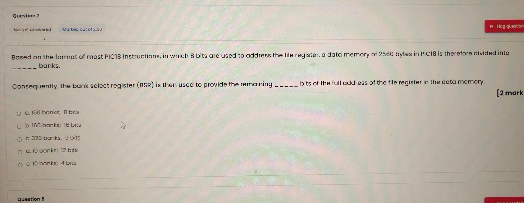 Solved A new PIC18 has been developed with a program memory | Chegg.com