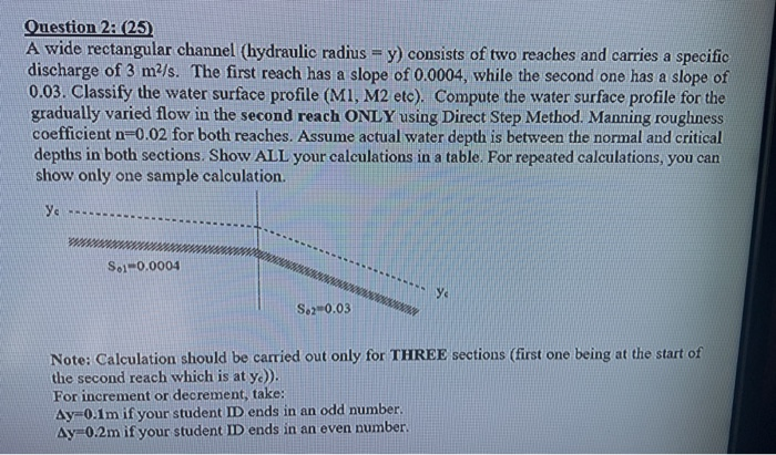 Solved Question 2: (25) A wide rectangular channel | Chegg.com