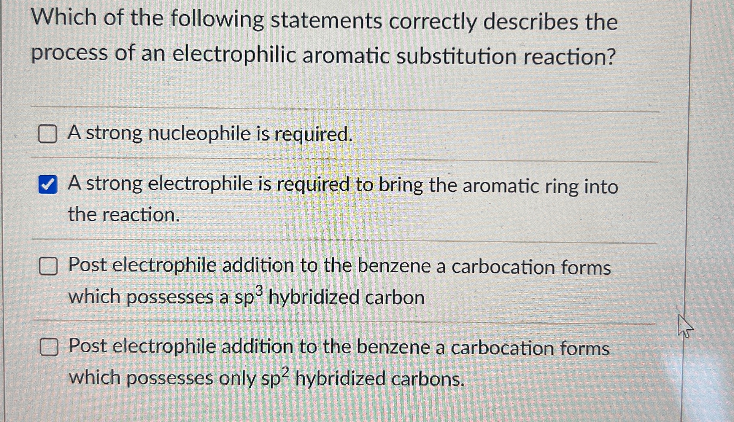 Solved Which of the following statements correctly describes | Chegg.com