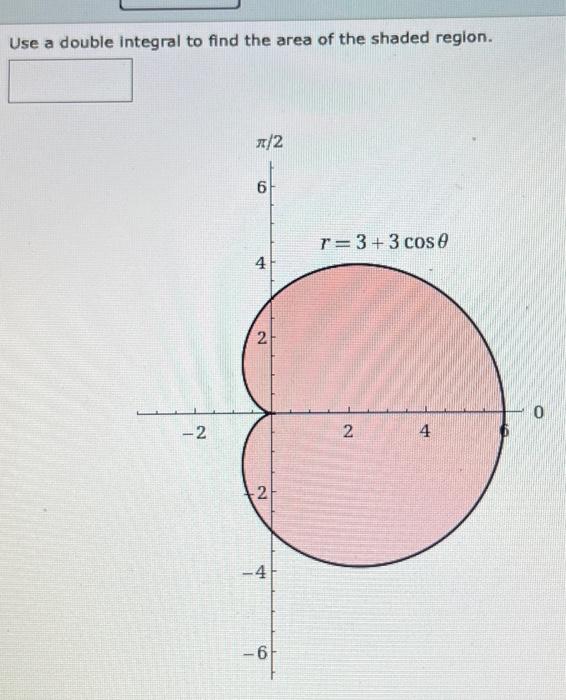 Solved Use a double integral to find the area of the shaded | Chegg.com