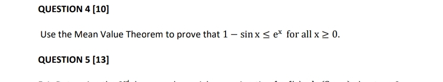 Solved QUESTION 4 [10]Use the Mean Value Theorem to prove | Chegg.com