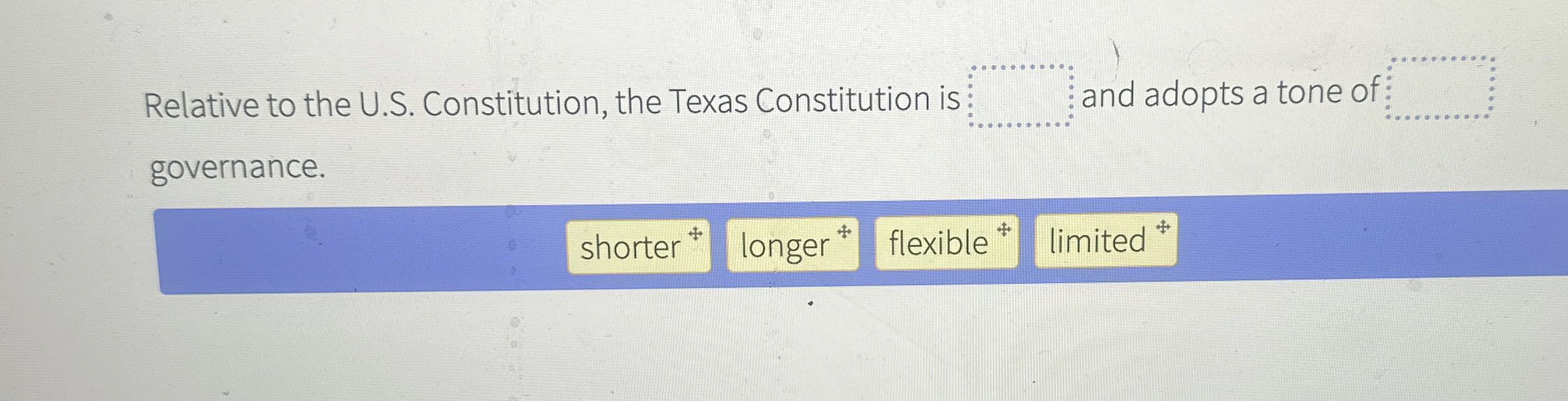 Solved Relative to the U.S. ﻿Constitution, the Texas | Chegg.com