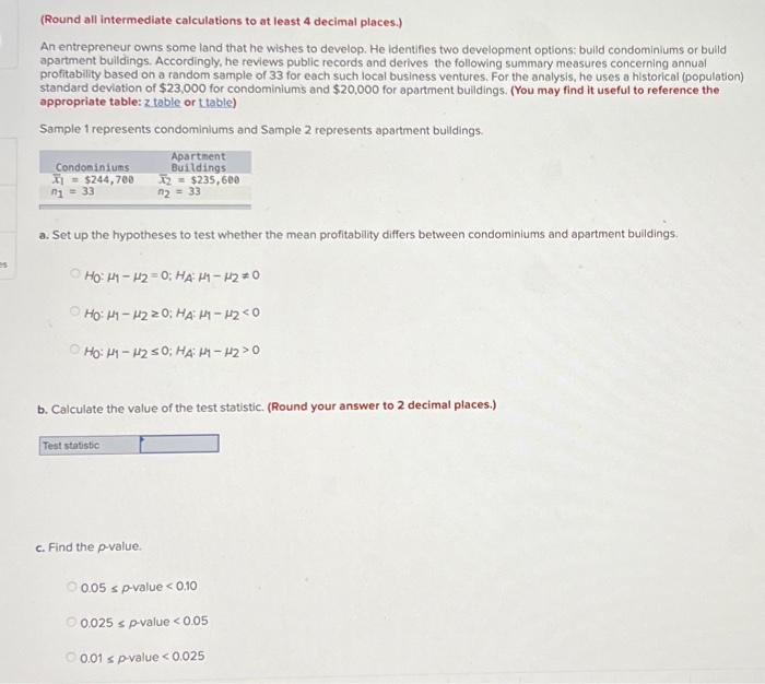 Solved (Round all intermediate calculations to at least 4 | Chegg.com