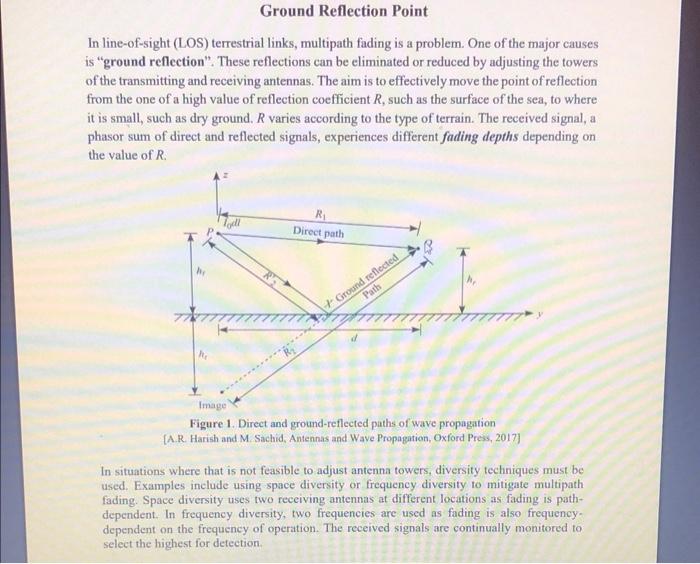 Solved In line-of-sight (LOS) terrestrial links, multipath | Chegg.com