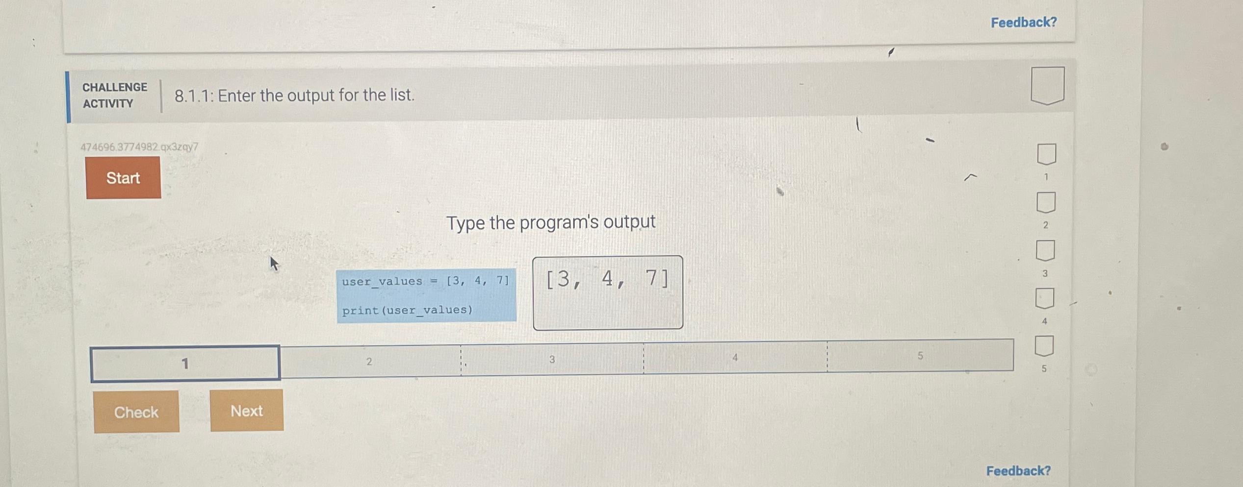 Solved Feedback?CHALLENGE ACTIVITV8.1.1: Enter the output | Chegg.com