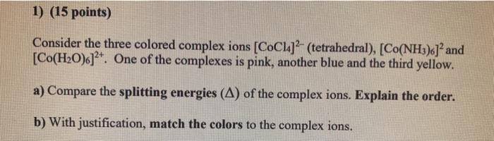 Solved 1) (15 points) Consider the three colored complex | Chegg.com