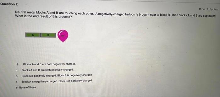 Solved A negatively-charged balloon is brought near to the | Chegg.com