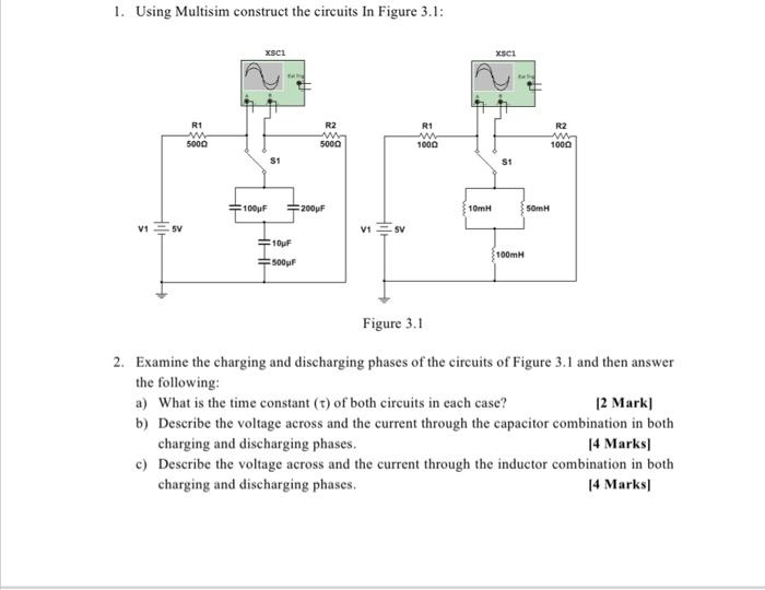 Solved 1. Using Multisim construct the circuits In Figure | Chegg.com