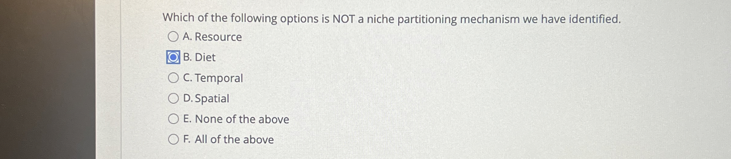 Solved Which of the following options is NOT a niche | Chegg.com