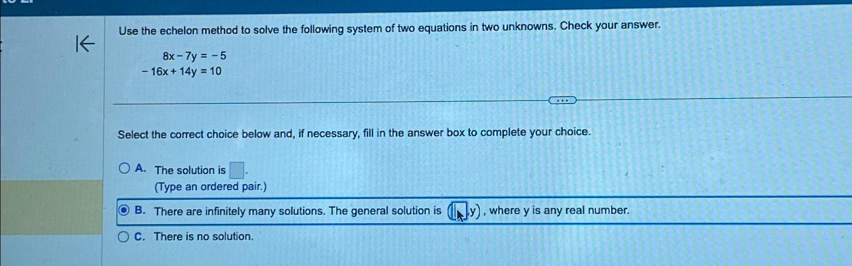 Solved Use the echelon method to solve the following system | Chegg.com