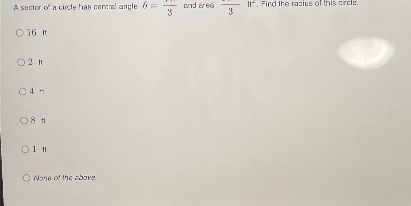 Solved 16ft2ft4ft8ft1ftNone of the above. | Chegg.com