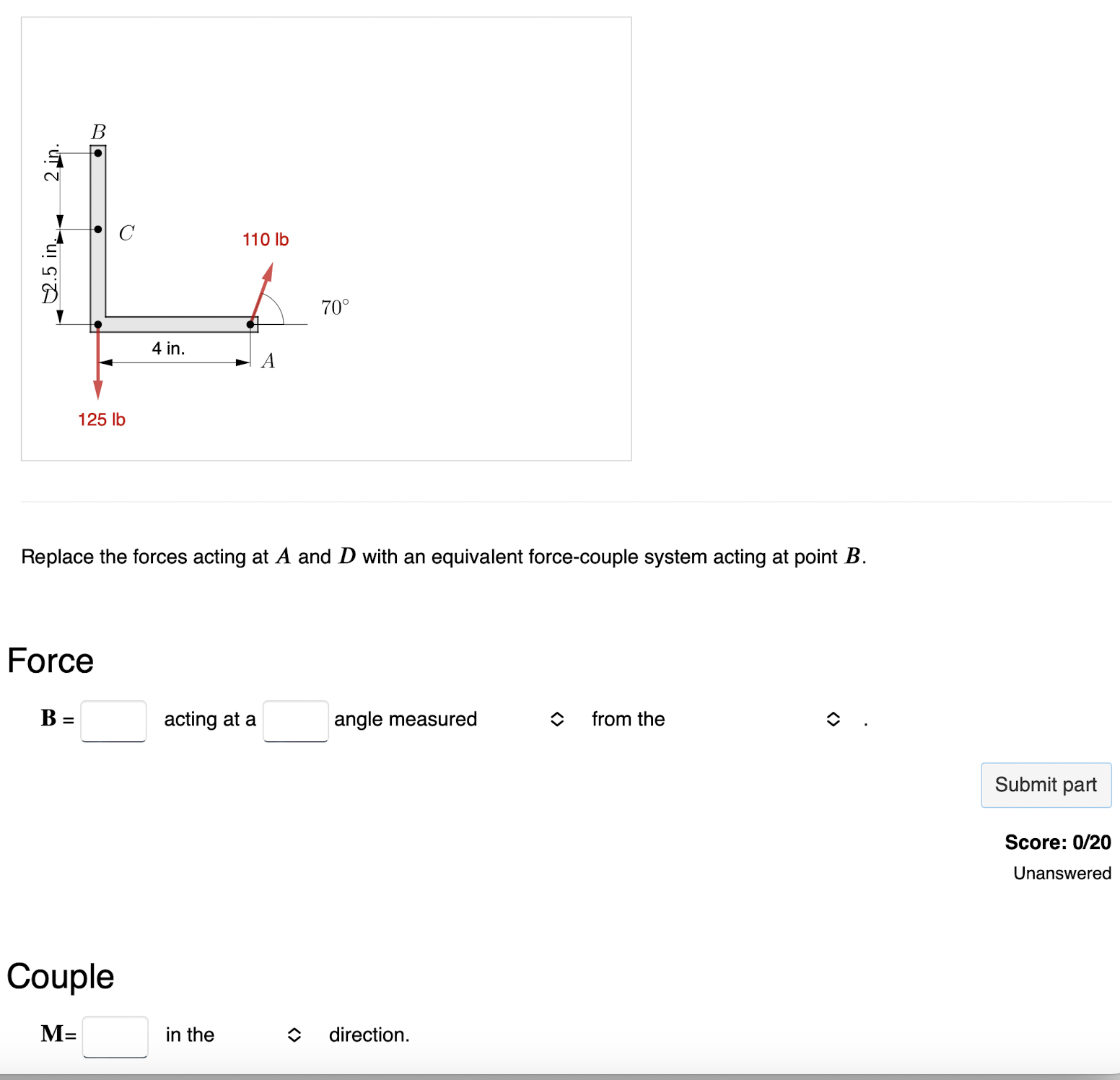 Solved Replace the forces acting at A and D ﻿with an | Chegg.com
