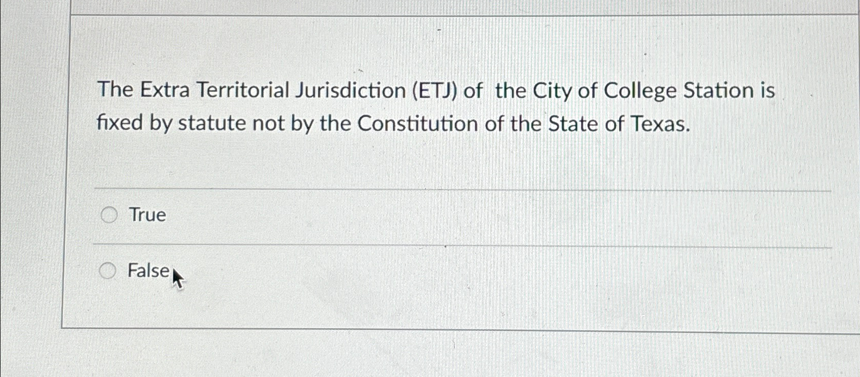 Solved The Extra Territorial Jurisdiction (ETJ) ﻿of the City | Chegg.com