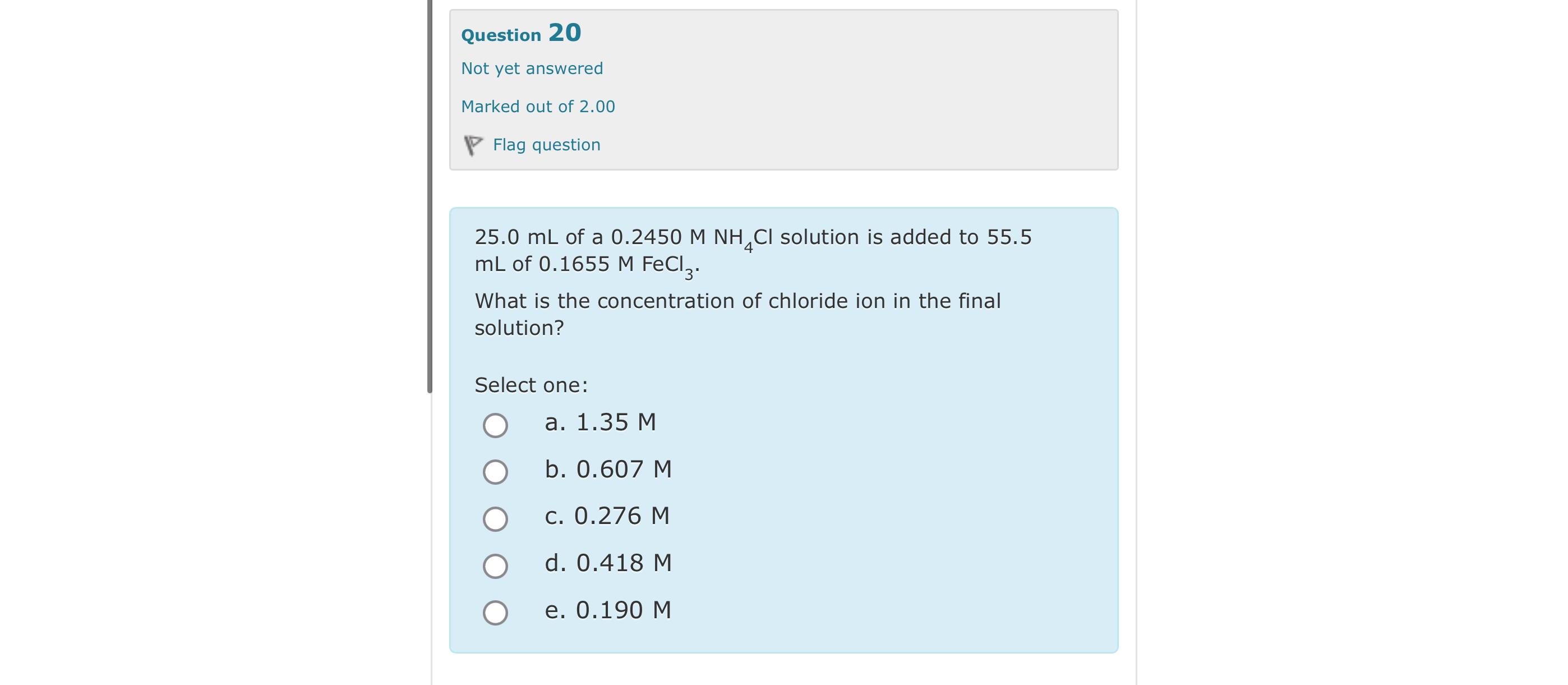 Solved Question 20Not yet answeredMarked out of 2.00Flag | Chegg.com