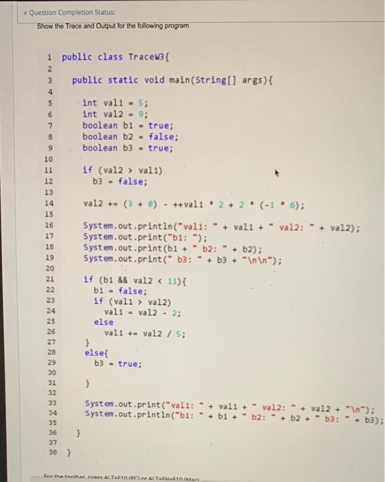 Solved v Question Completion Status: Show the Trace and | Chegg.com