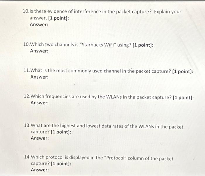 Solved 10.Is there evidence of interference in the packet | Chegg.com