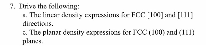 Solved 7. Drive the following: a. The linear density | Chegg.com