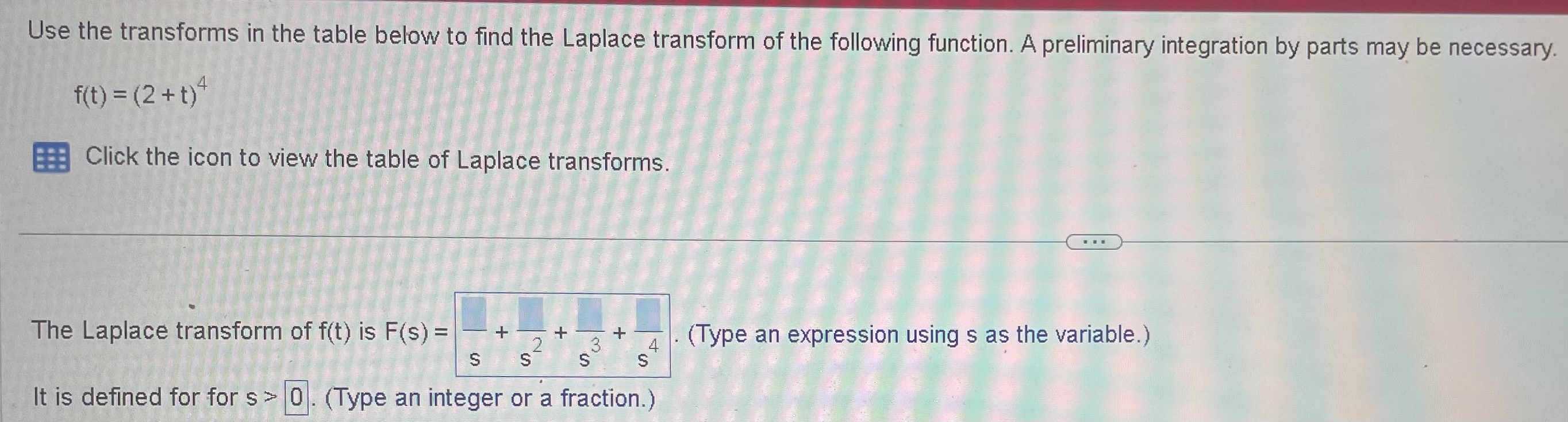 Use the transforms in the table below to find the | Chegg.com