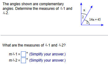 Solved The Angles Shown Are Complementaryangles Determine Chegg