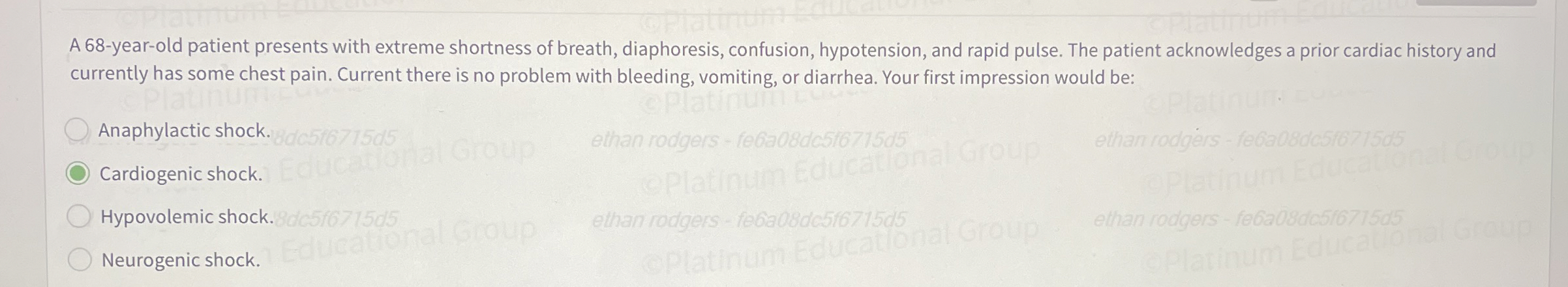 Solved A 68-year-old patient presents with extreme shortness | Chegg.com