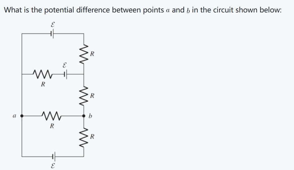 Solved What is the potential difference between points a and | Chegg.com