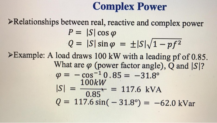 Solved Complex Power >Relationships between real, reactive | Chegg.com