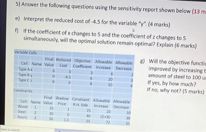 Solved 5) Answer the following questions using the | Chegg.com