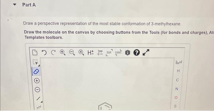 Solved Draw a perspective representation of the most stable | Chegg.com
