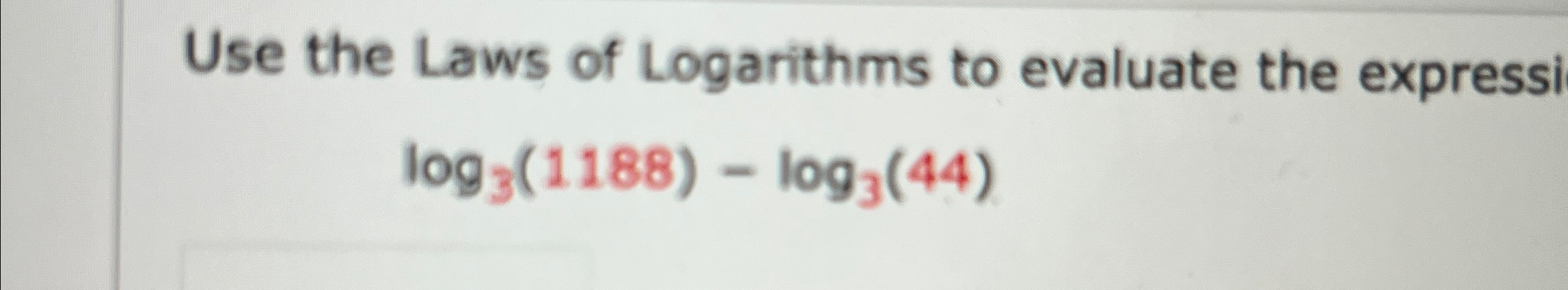 Solved Use the Laws of Logarithms to evaluate the | Chegg.com