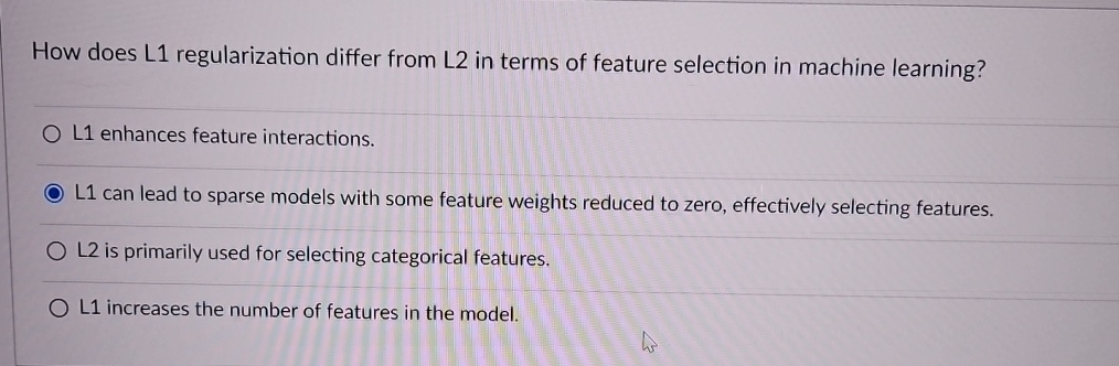 Solved How does L1 ﻿regularization differ from L2 ﻿in terms | Chegg.com
