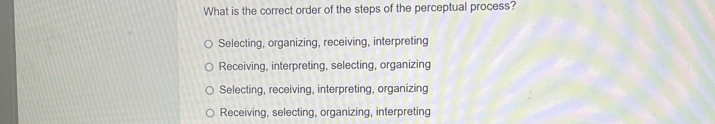 Solved What is the correct order of the steps of the | Chegg.com