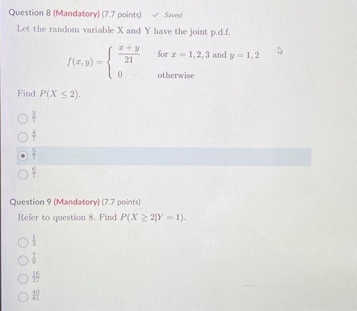 Solved Let the random variable X and Y have the joint p.d.f. | Chegg.com