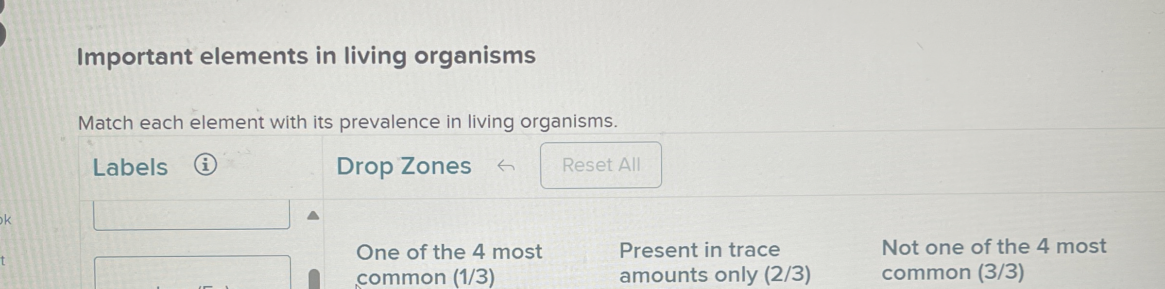 Solved Important elements in living organismsMatch each | Chegg.com