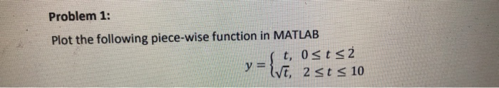 Solved Problem 1: Plot the following piece-wise function in | Chegg.com
