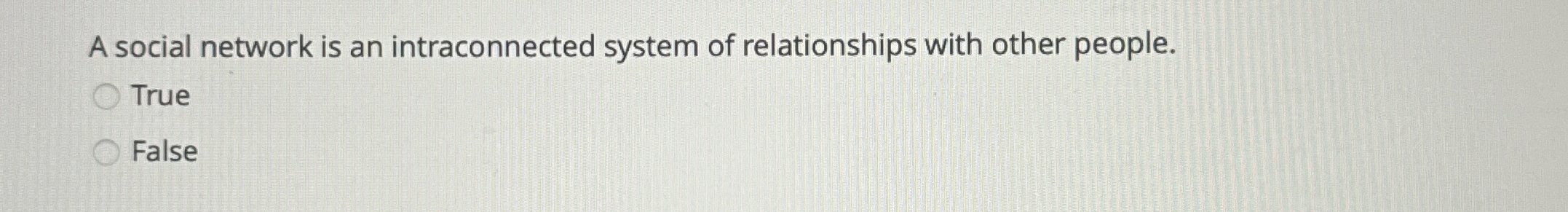 Solved A social network is an intraconnected system of | Chegg.com