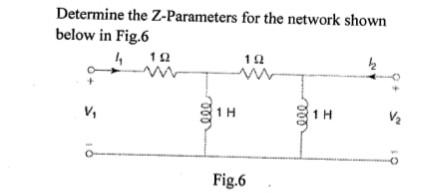 Solved Determine the Z-Parameters for the network shown | Chegg.com