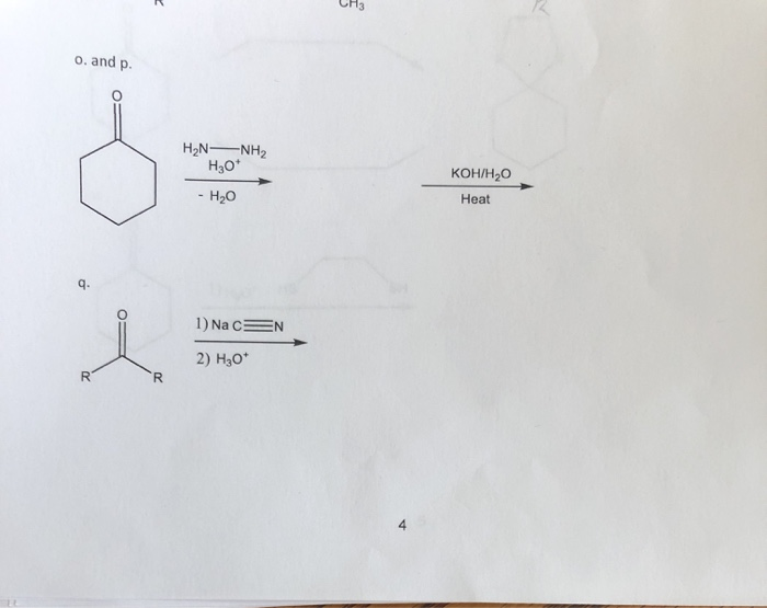 Solved CH3 o. and p. HAN -NH2 H30* - H20 KOH/H2O Heat 1) | Chegg.com