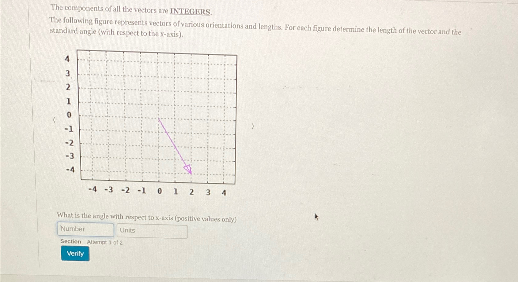 Solved The components of all the vectors are INTEGERS.The | Chegg.com