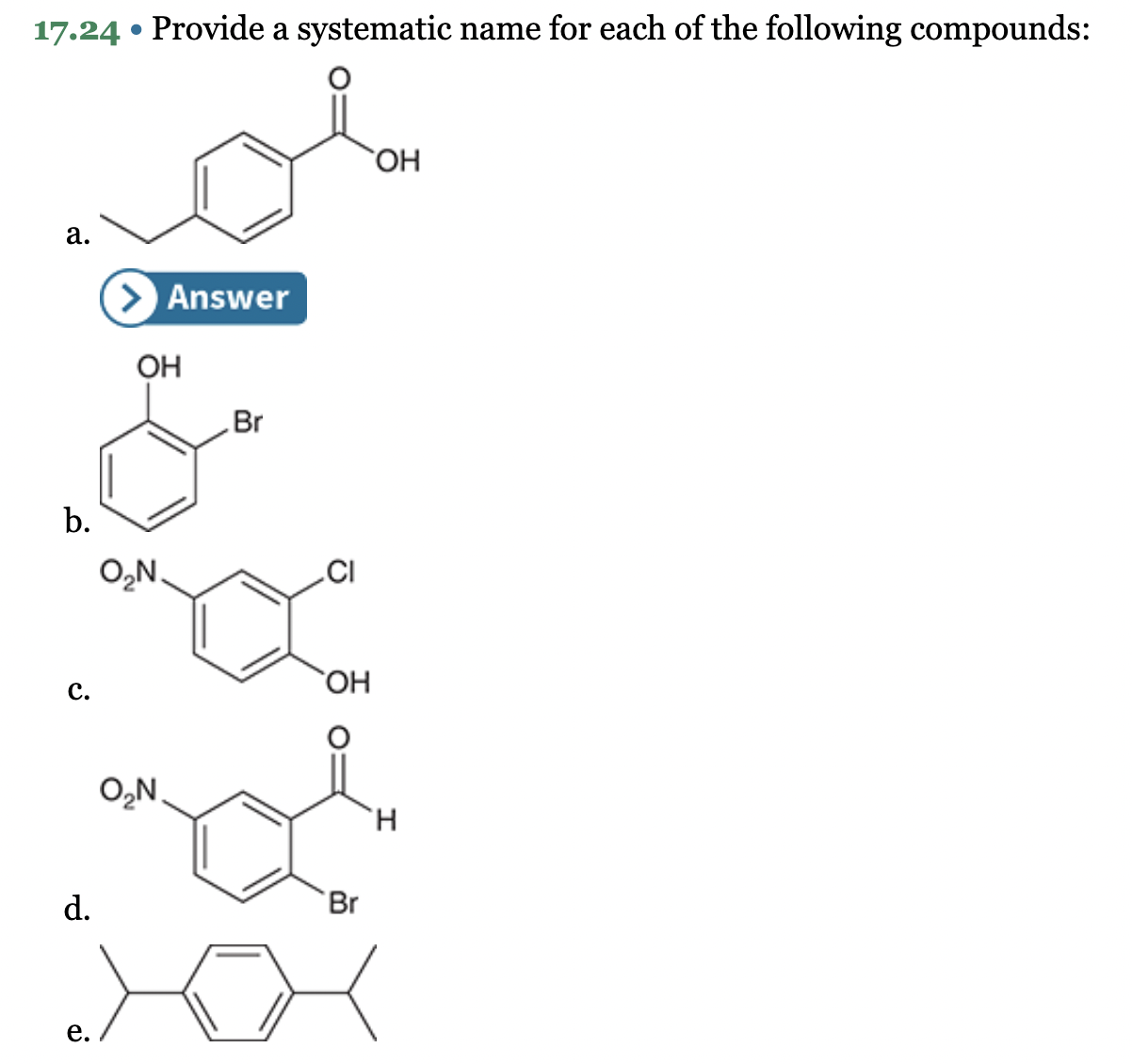 Solved 17.24 ﻿Provide a systematic name for each of the | Chegg.com