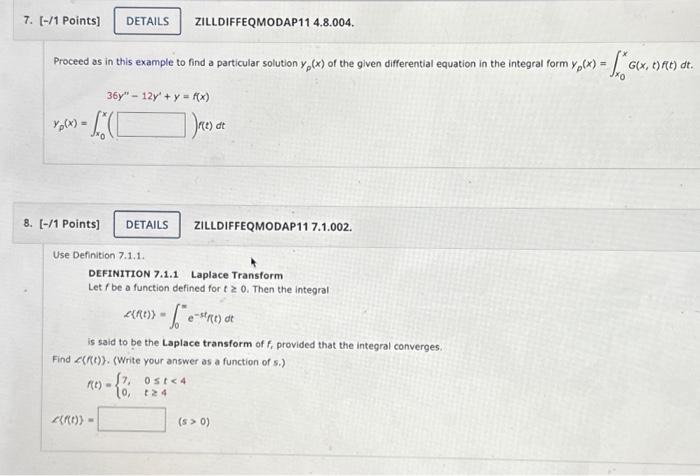 Solved Proceed as in this example to find a particular | Chegg.com