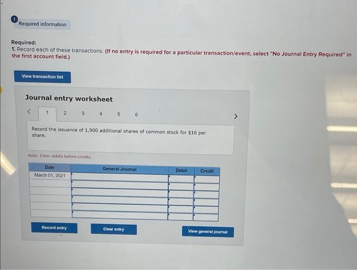 Solved Required information Problem 10-2B Record equity | Chegg.com