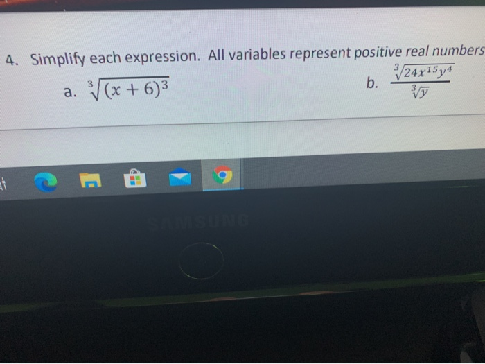 Solved 4. Simplify each expression. All variables represent | Chegg.com