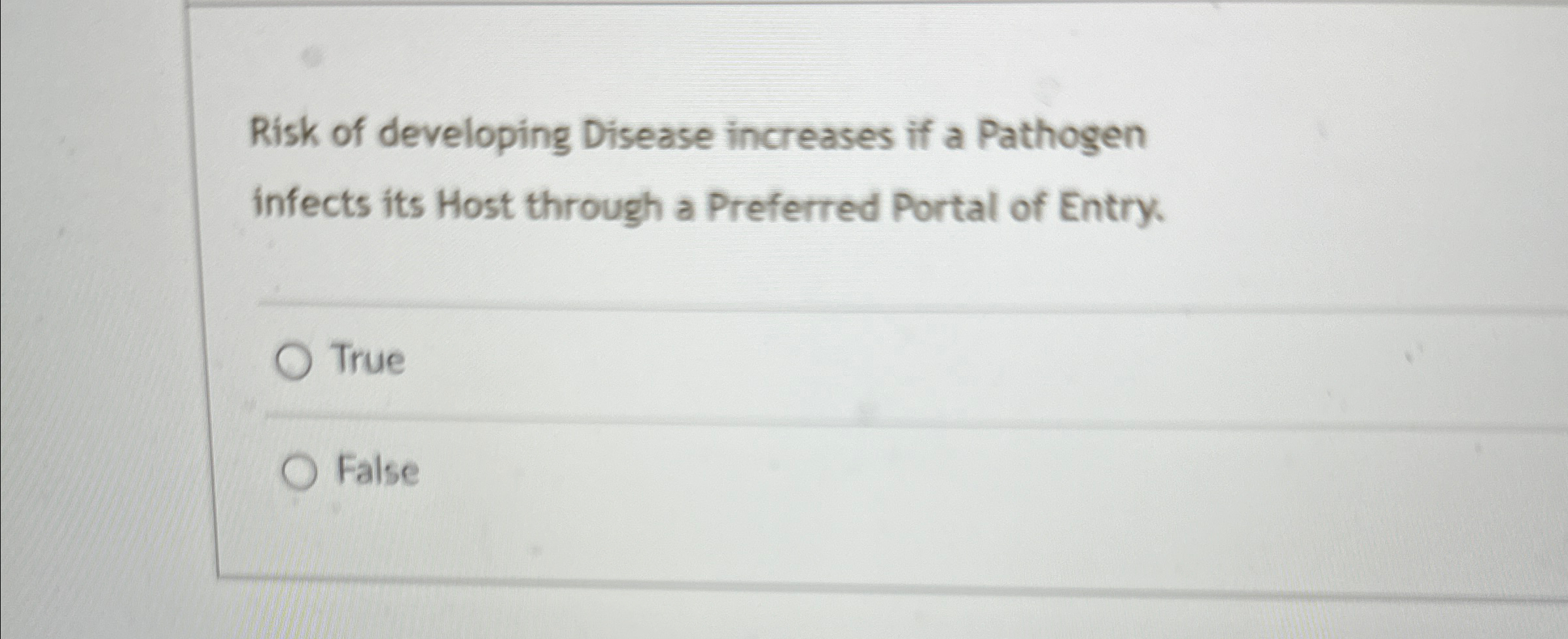 Solved Risk of developing Disease increases if a Pathogen | Chegg.com