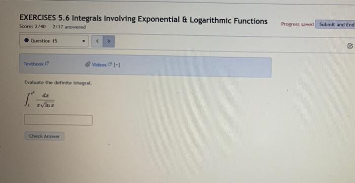 Solved EXERCISES 5.6 Integrals Involving Exponential & | Chegg.com