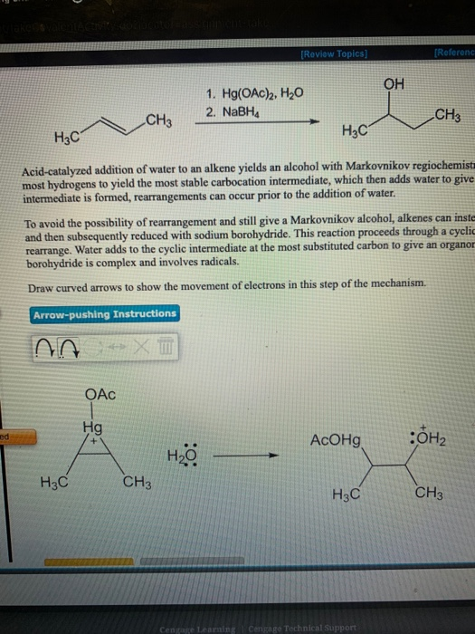 Solved (Reviow Topics References CH3 CH3 1. Hg(OAC)2, H20 2. | Chegg.com