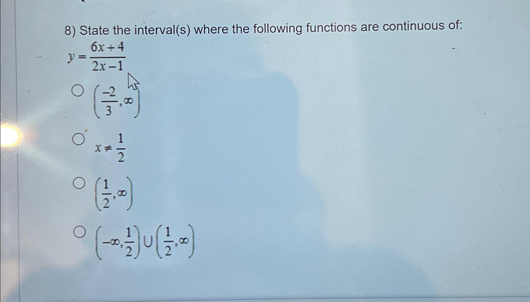 Solved State the interval(s) ﻿where the following functions | Chegg.com