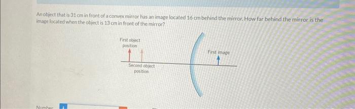 Solved An object that is 31 cm in front of a convex mirror | Chegg.com