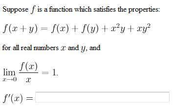 Solved Suppose f is a function which satisfies the | Chegg.com