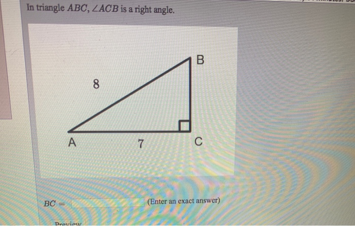 Solved In triangle ABC, ZACB is a right angle. o (Enter an | Chegg.com
