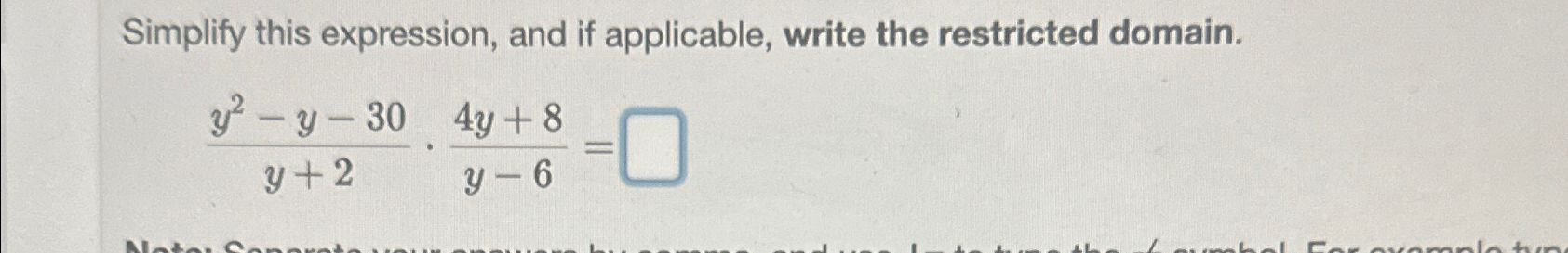 Solved Simplify this expression, and if applicable, write | Chegg.com